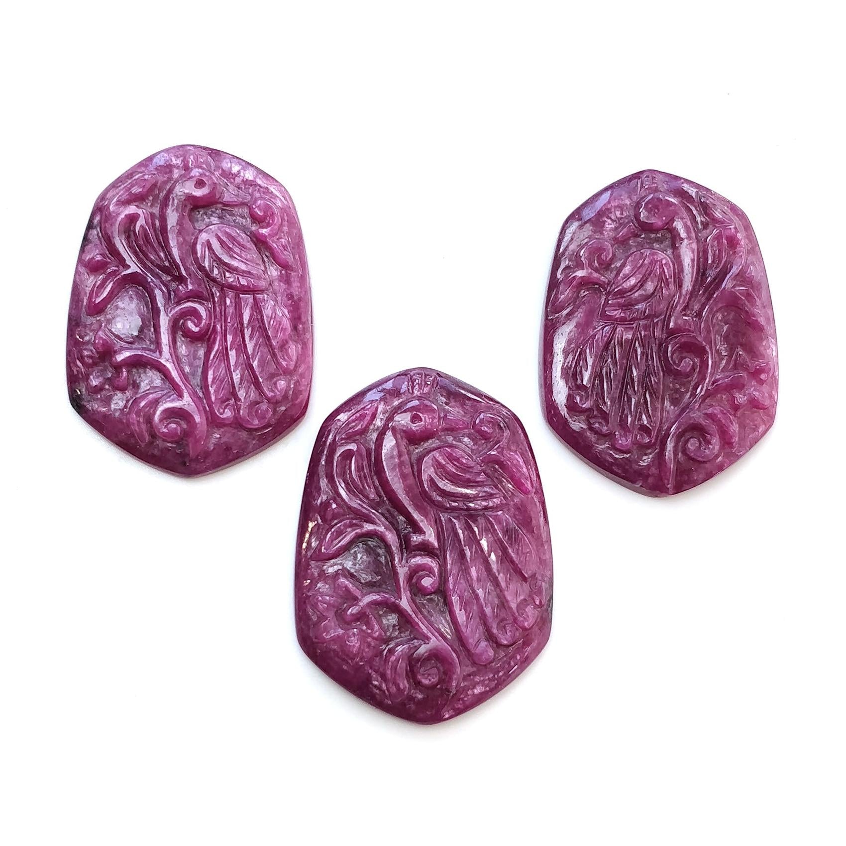 Natural Untreated RED RUBY Gemstone Hand Carved Uneven Shape – Saksham Gems